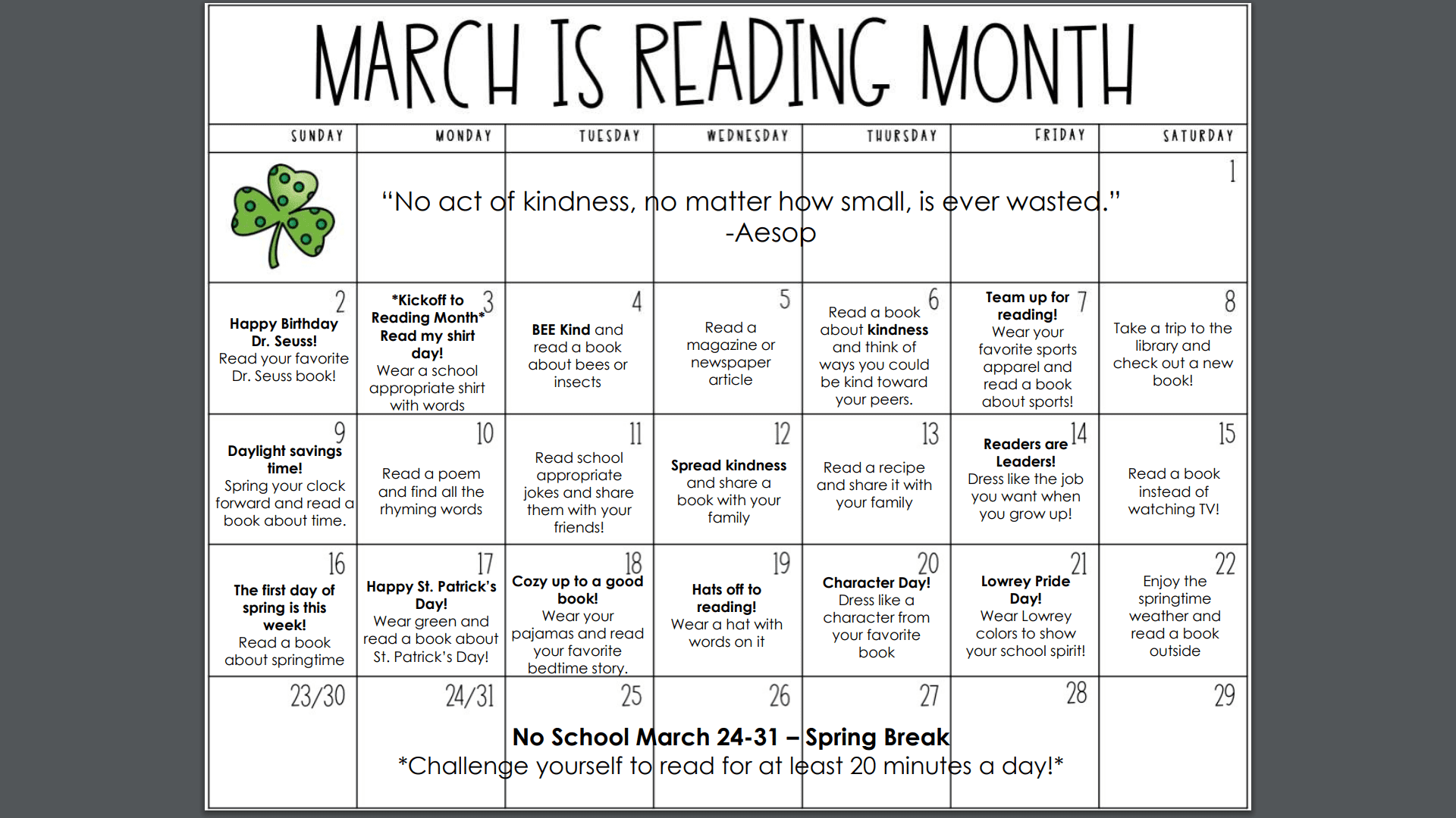March is Reading Month: Lowrey Elementary | Lowrey School